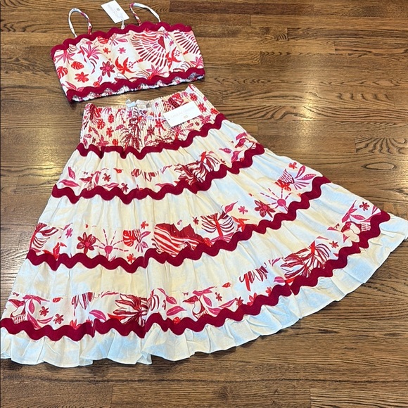 Caroline Constas | Skirts | Caroline Constas Nwt Red And White Floral ...